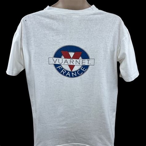 Vintage Vuarnet France T Shirt Medium White Short Sleeve Single Stitch