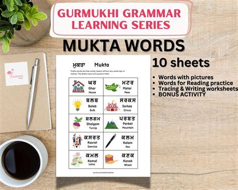Punjabi Mukta Words Workbook Gurmukhi Grammar Practice Fun Worksheet