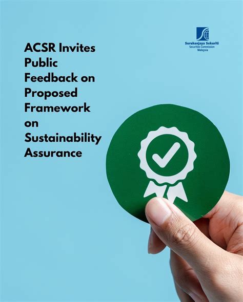 The Acsrs Proposed Sustainability Assurance Framework Is Open For