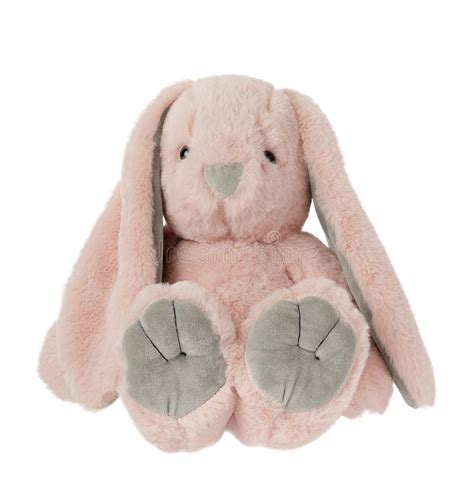 Pink Bunny Toy Isolated On White Background With Clipping Path Stock