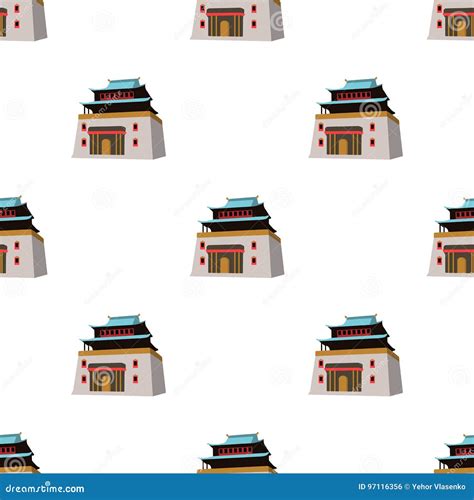 The Three Storey Building In Mongolia Stock Vector Illustration Of