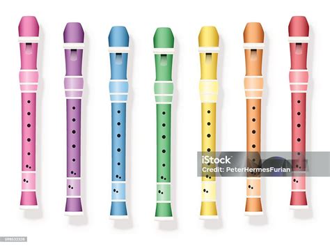 레코더 컬러풀 세트 리코더에 대한 스톡 벡터 아트 및 기타 이미지 리코더 플룻 3차원 형태 Istock