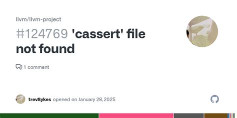 Cassert File Not Found · Issue 124769 · Llvmllvm Project · Github