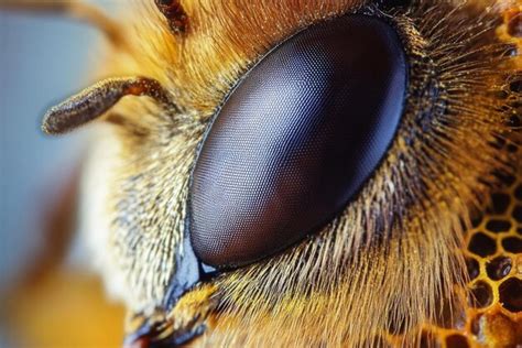 Honey Bee Eye Macro Premium Ai Generated Image