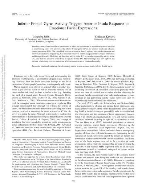 Pdf Inferior Frontal Gyrus Activity Triggers Anterior Insula Response