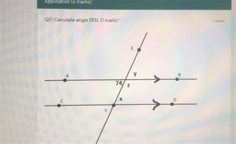 Solved Application 6 Marks Q7 Calculate Angle Efd 1 Mark I