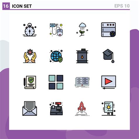 Thematic Vector Flat Color Filled Lines And Editable Symbols Of