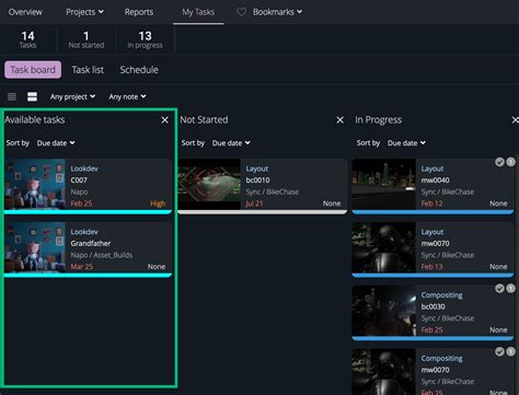 Populating Available Tasks Ftrack Studio