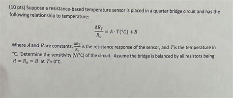 Solved Pts Suppose A Resistance Based Temperature Chegg