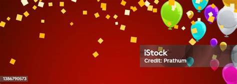 벡터 색종이 축제 일러스트레이션 생일 기념일 행사의 축하 휴일 기호에 대한 풍선의 배경 세트에 고립 된 파티 포퍼 3차원 형태에 대한 스톡 벡터 아트 및 기타 이미지