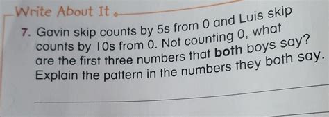 Solved Write About It7 ﻿gavin Skip Counts By 5 ﻿s From 0