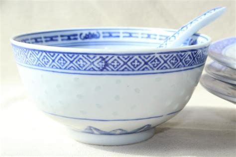 Chinese Blue And White Rice Grain Pattern Bowl 5 From Buy Asian Food 4u