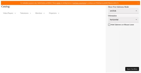 React Menu Codesandbox