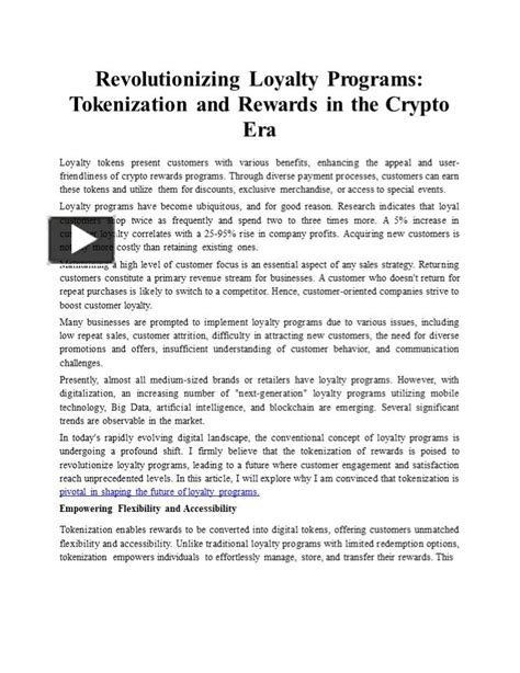 Revolutionizing Loyalty Programs Tokenization And Rewards In The Crypto Era Presentation Free