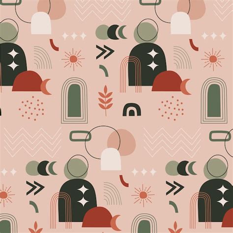 Free Vector Boho Geometric Pattern Design