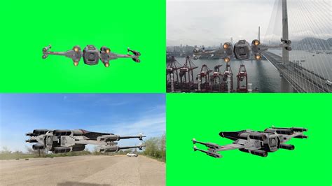Футажи на зеленом фоне в 4к 60fps Звездный истребитель на зеленом фоне