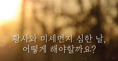 카드뉴스 황사·미세먼지 심한 날 이렇게 대처해요