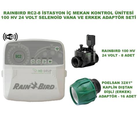 RAINBIRD İÇ MEKAN RC2 8 İSTASYONLU KONTROL ÜNİTESİ 8 ADET 100 HV 24V