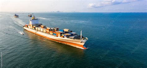Container Cargo Ship Global Business Commercial Trade Logistic And