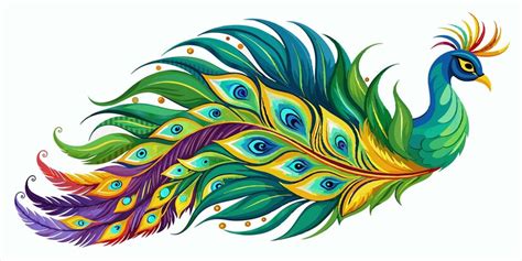 Premium Vector A Peacock Feather With A Peacock Feather By Person