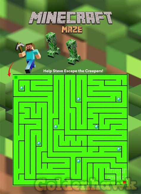 Printable Minecraft Activity Sheetsparty Games Instant Download