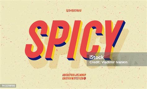 벡터 매운 글꼴 경사 3d 색상 스타일 양념류에 대한 스톡 벡터 아트 및 기타 이미지 양념류 컴퓨터 글자 3차원 형태 Istock