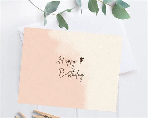Modern Birthday Card Neutral Card Birthday Greeting Card Instant