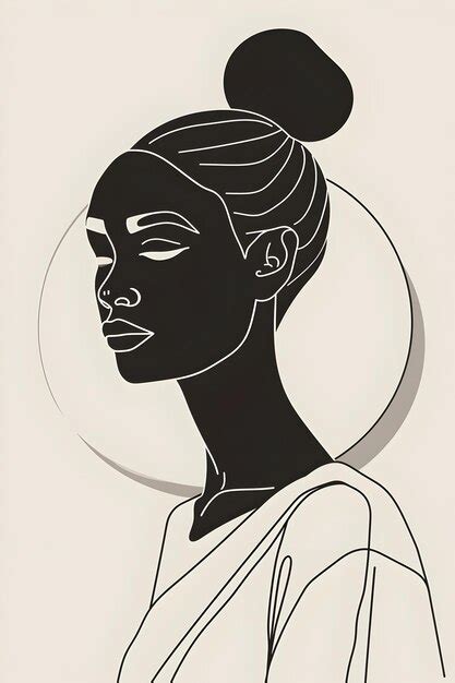 Premium Photo Minimalist Illustration Of An African Womans Face In