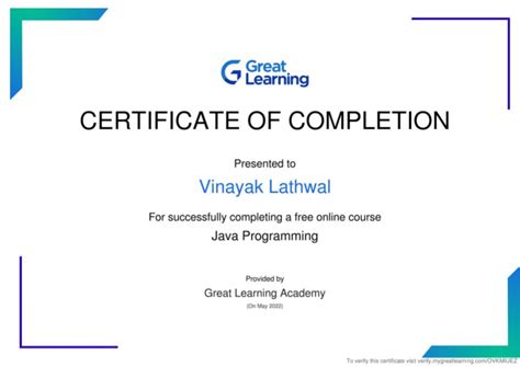 Vinayak Lathwal On Linkedin Javaprogramming Greatlearning Certification