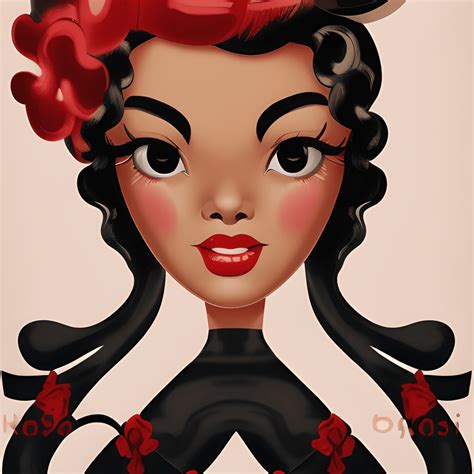 Gorgeous Melanin Black Betty Boop Pin Up Girl · Creative Fabrica