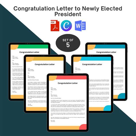 Congratulation Letter To Newly Elected President Word Template Diy