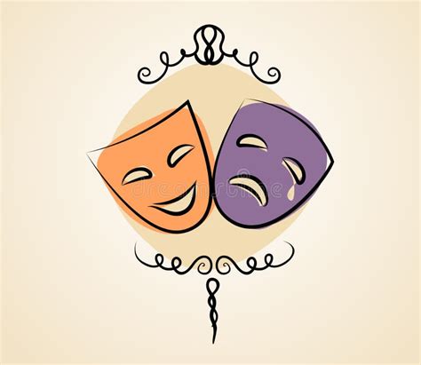Comedy And Tragedy Theater Masks Stock Vector Illustration Of Comedy