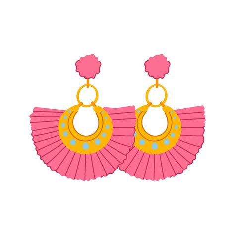 Cut Boho Earrings Cartoon Vector Illustration 39616368 Vector Art At
