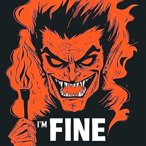Devilish Grin And The Word Fine Premium Ai Generated Image