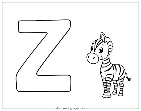 Zebra Letters Printable Coloring Pages