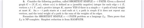 Solved Consider The Following Problem Called SHORTEST Chegg