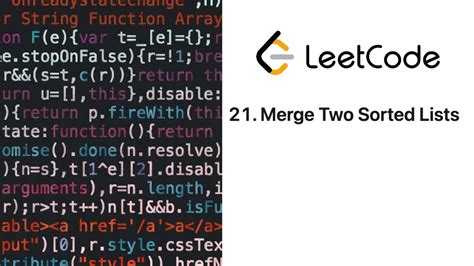 Leetcode 21 Merge Two Sorted Lists 合并两个有序链表 Java Youtube