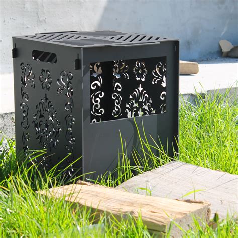 Фарбована кострова чаша у вигляді кошика зі сталі високої якості для дачі