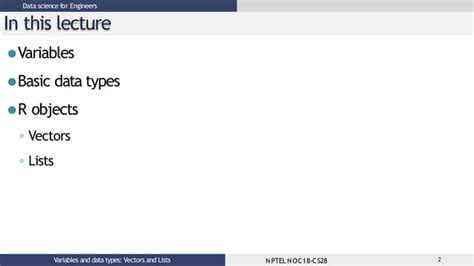 Lec3 Variables And Datatypes Vectors And Lists Pptx