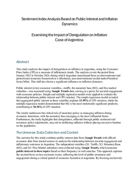 Pdf Sentiment Index Analysis Based On Public Interest And Inflation