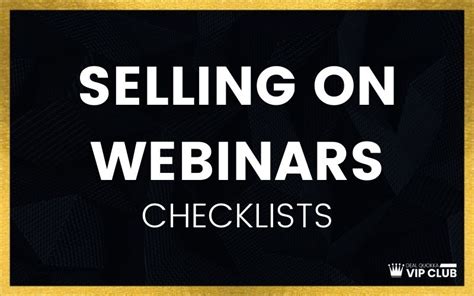 Checklist Selling On Webinars Deal Quokka