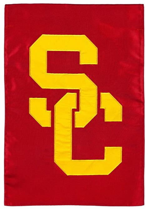 Usc Trojans Garden Flag 2 Sided Applique Logo Usc Usc Trojans