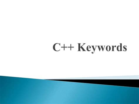 introduction to c for beginner c keywords pptx