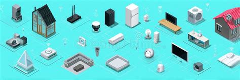 Showcasing An Isometric Ecosystem Of Smart Home Connected Devices And