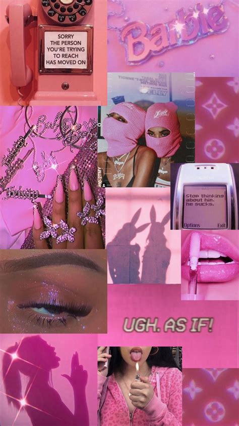 The Collage Shows Pink And Purple Images With Words On Them Including
