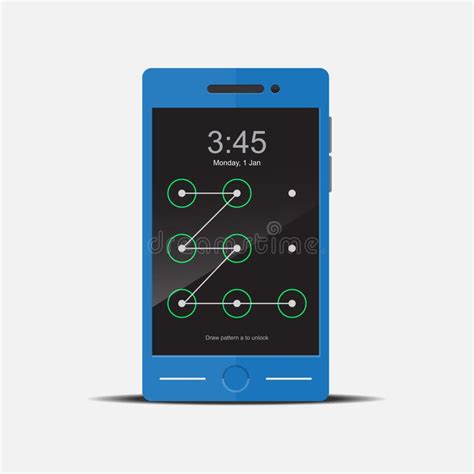 Draw Pattern To Unlock Smartphone Stock Illustration Illustration Of