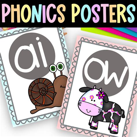 Phonics Posters Pastel Class Decor Crayon Lane Teach