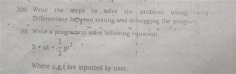 Solved A Write The Steps Io Solve The Problen Using Chegg
