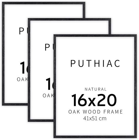 Puthiac 16x20 Black Picture Frames For Wall Minimalist 16x20 Oak Wood Frames 16