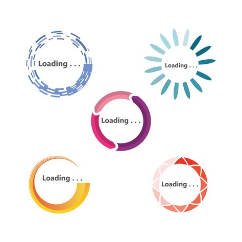 Striped Loading Circle Flat Style Icon Design Progress Upload Interface Vector Art At